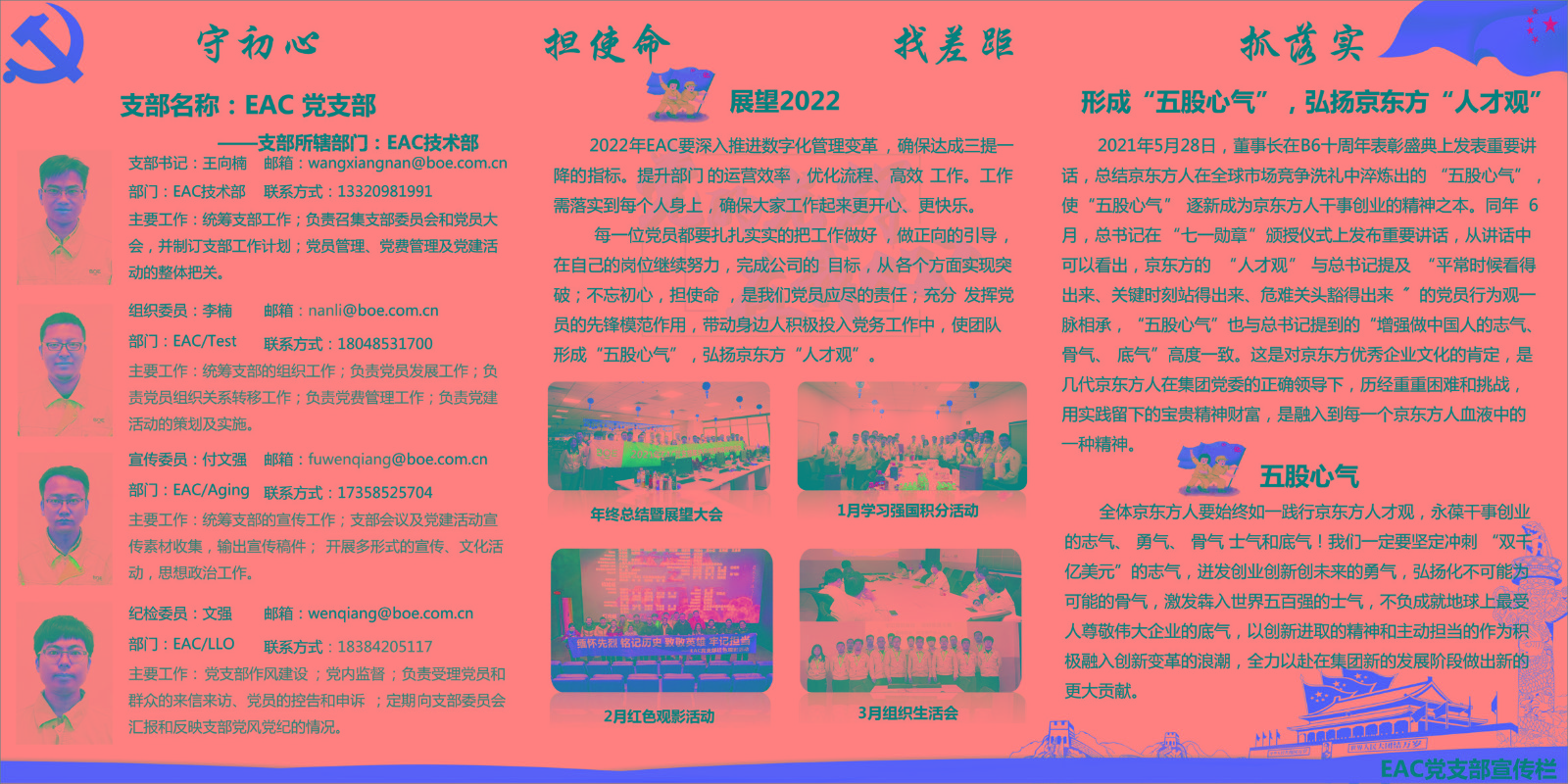 成都京东方（B7）Q1党支部宣传栏评比-活动-心灵信箱-倾听BOE家人的心声