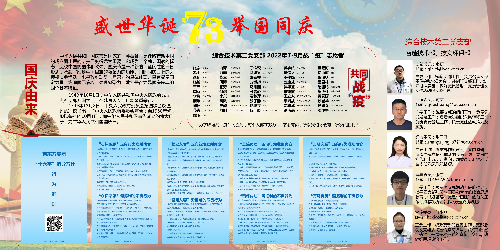 成都京东方B7 Q3季度党支部宣传栏评比-活动-心灵信箱-倾听BOE家人的心声